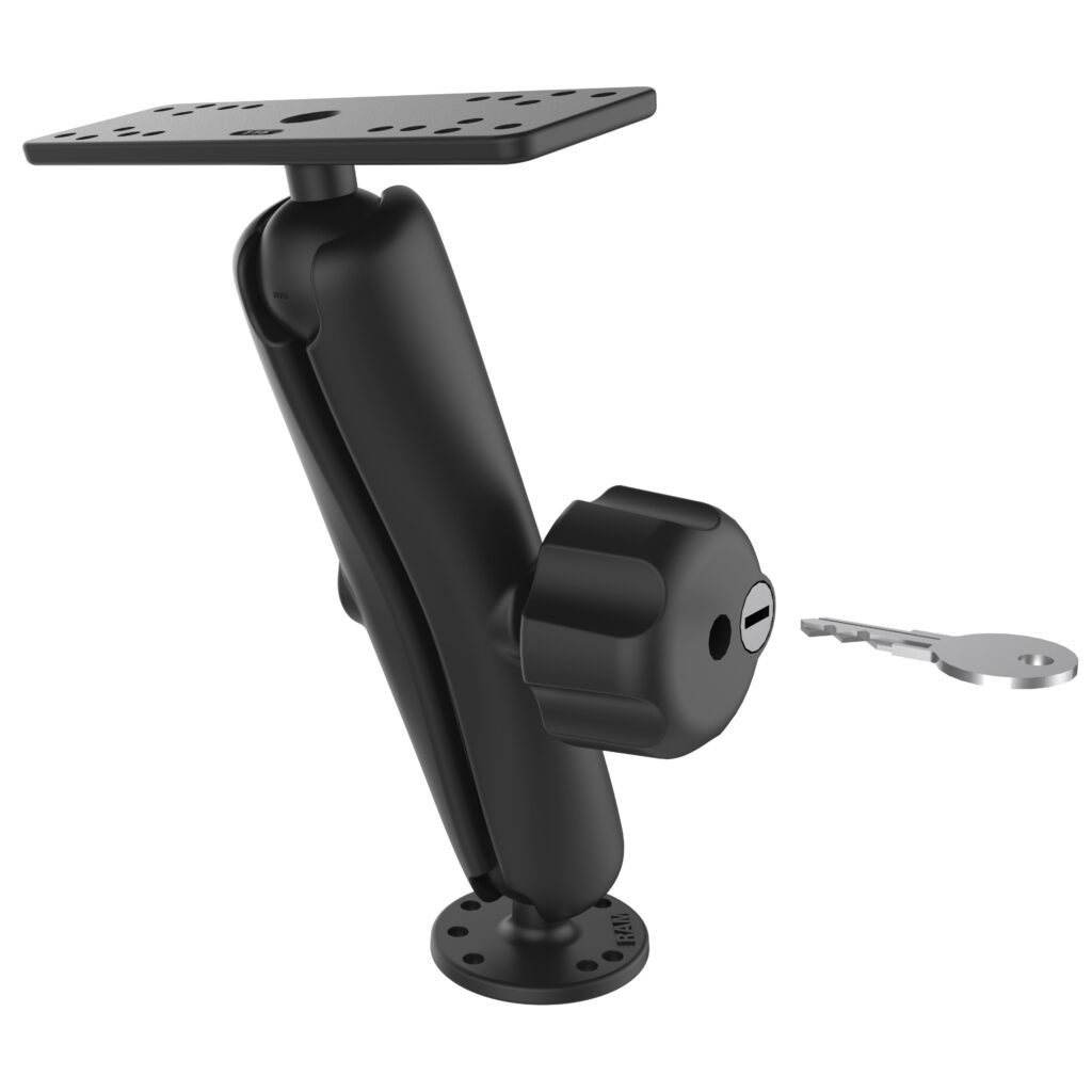 RAM® Universal Marine Electronic Mount with Key Lock Knob - The Mount Depot
