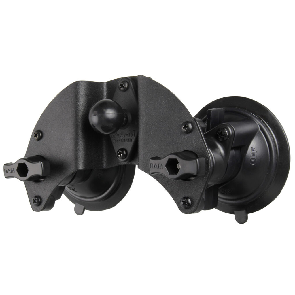 RAM® Twist-Lock™ Dual Pivot Suction Cup Base with Ball - The Mount Depot
