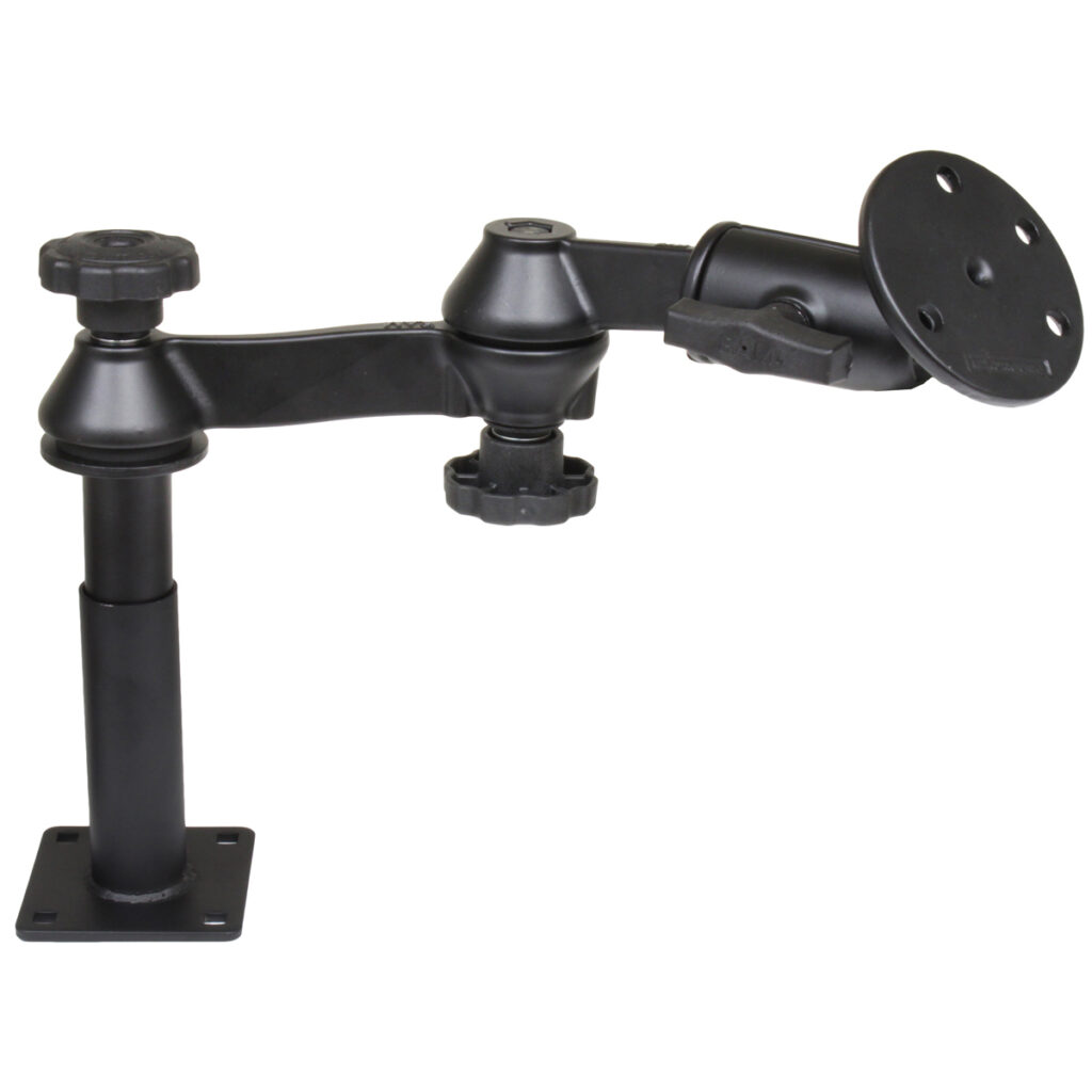 RAM® Tele-Pole™ with 4" & 5" Poles, Swing Arms & Large Round Plate ...